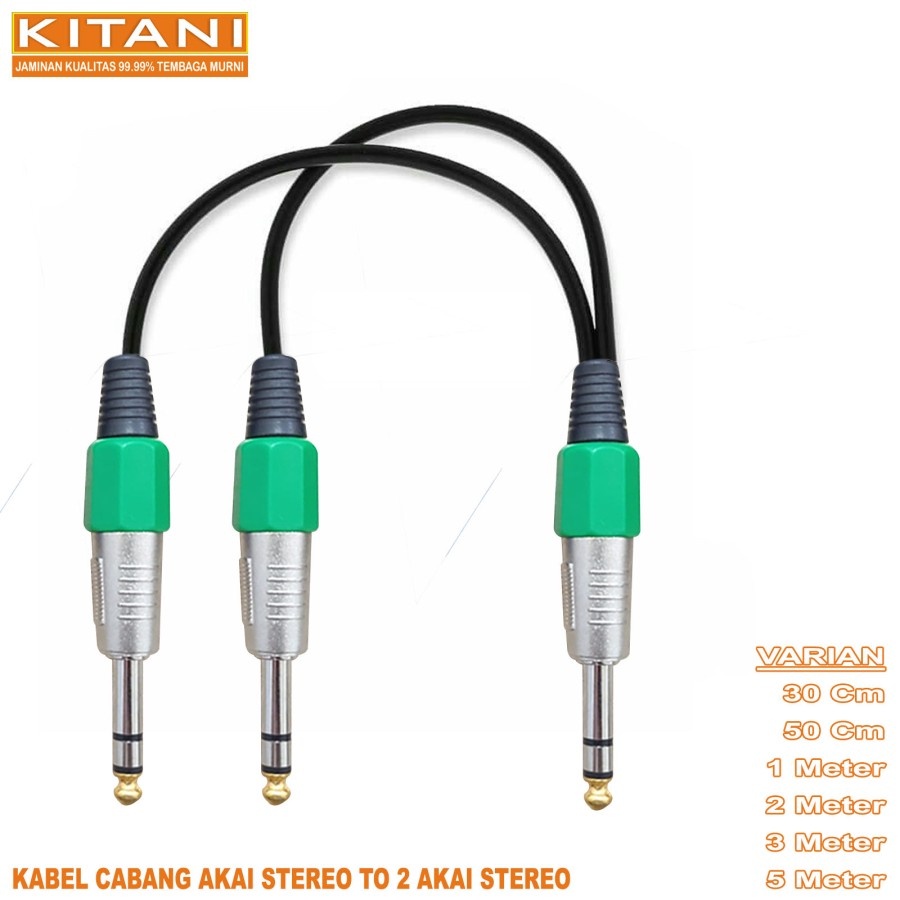 Jual Kabel Audio Kabel Cabang/Kabel Audio 1 Akai Stereo to 2 Akai ...