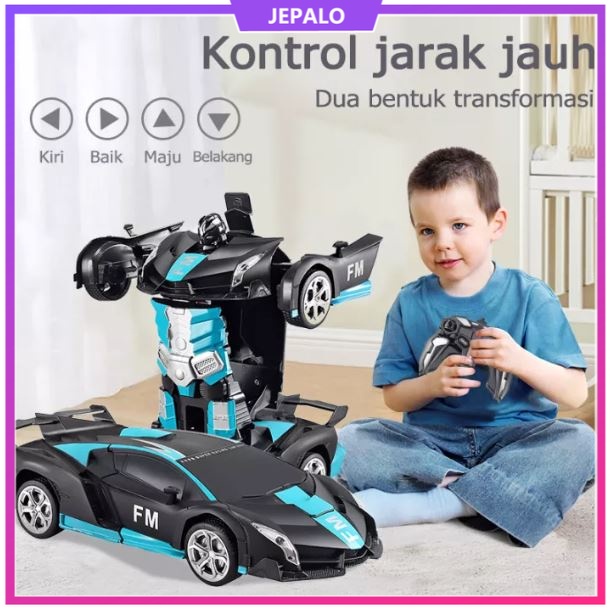 Jual Mainan Mobil Remote Control Sport Car Robot Transformer Rc 1:18 ...