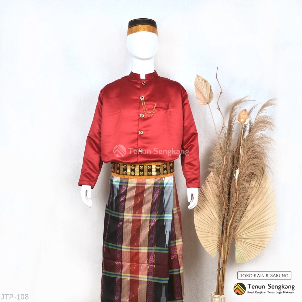 Jual Jas Tutup Adat Bugis Makassar Dewasa Premium Merah - Tenun ...