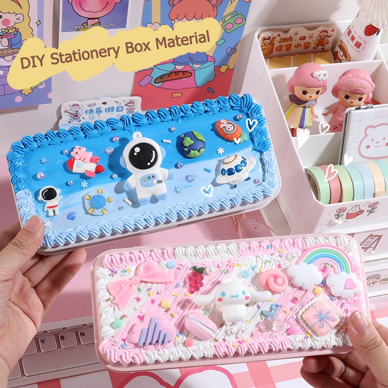 Jual ⚡ Ready⚡Deco Cream Clay Pencil Box Paket Material Kit Kotak Pensil ...