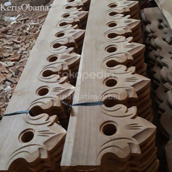 Jual Lisplang Rintek Ukir Bolong tengah kayu Jati murah | Shopee Indonesia