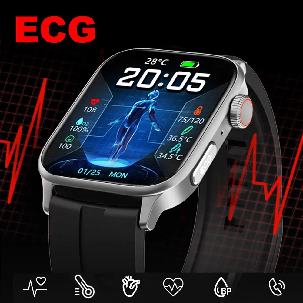 Jual Jam Tangan Pria 2023 New Smart Jam Tangan ECG+PPG Body Temperature ...