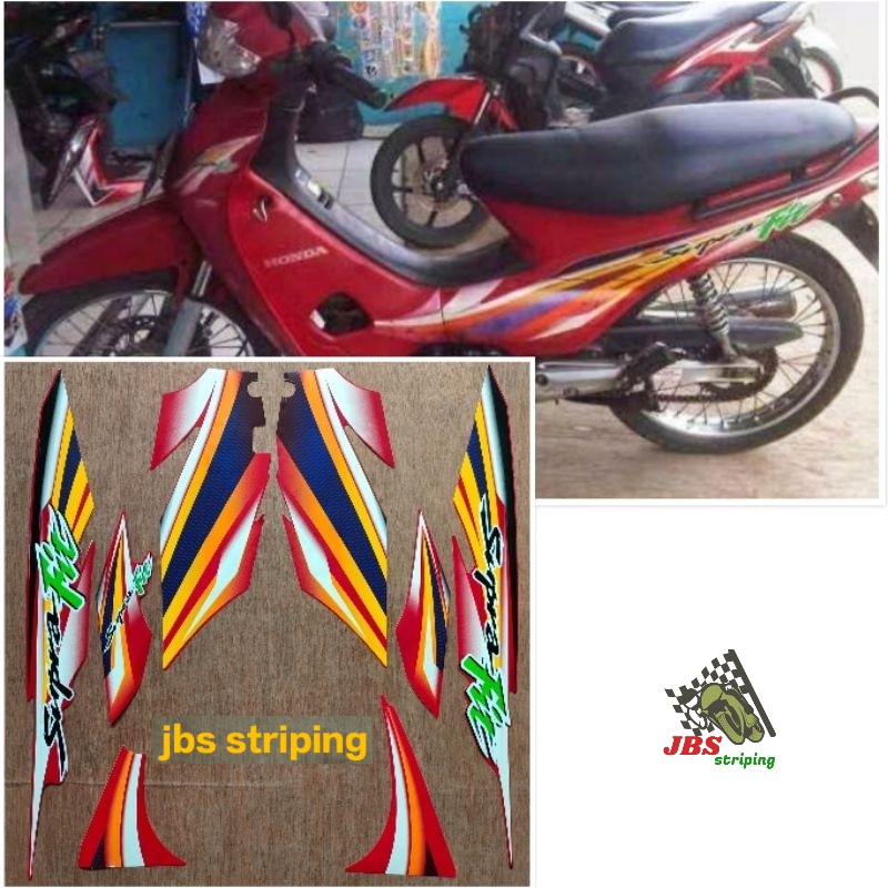 Jual stiker supra fit Striping Honda Supra Fit merah tahun 2004 ...