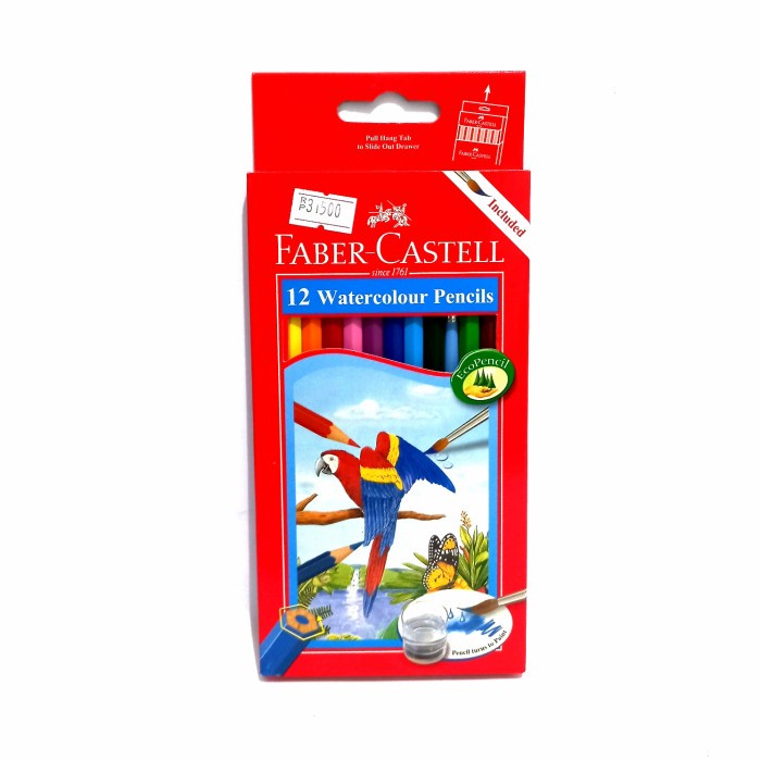 Jual Faber Castell Pensil Gambar Cat Air Parrot 12 Warna Panjang ...