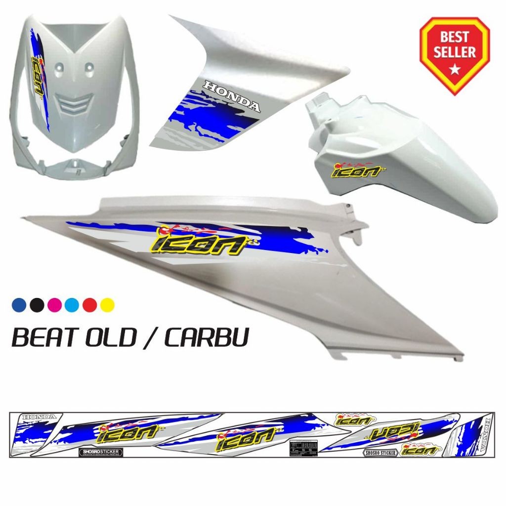 Jual STIKER VARIASI MOTOR BEAT LAMA OLD VARIASI ICON STRIPING LIS KEREN ...