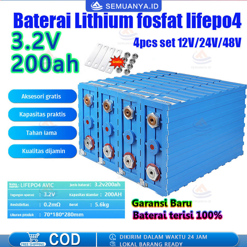 Jual 【CATL/BYD】Lifepo4 Baterai 3.2V 200Ah lithium battery new battery 8000 Cycle solar energy ...