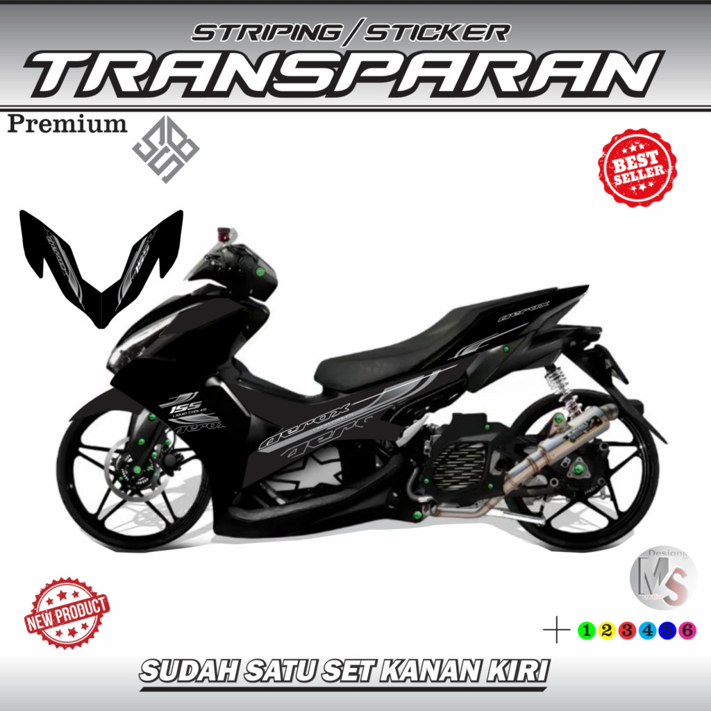 Jual Striping Aerox New Transparan Design Terbaru Limited Edition Ms 01 ...