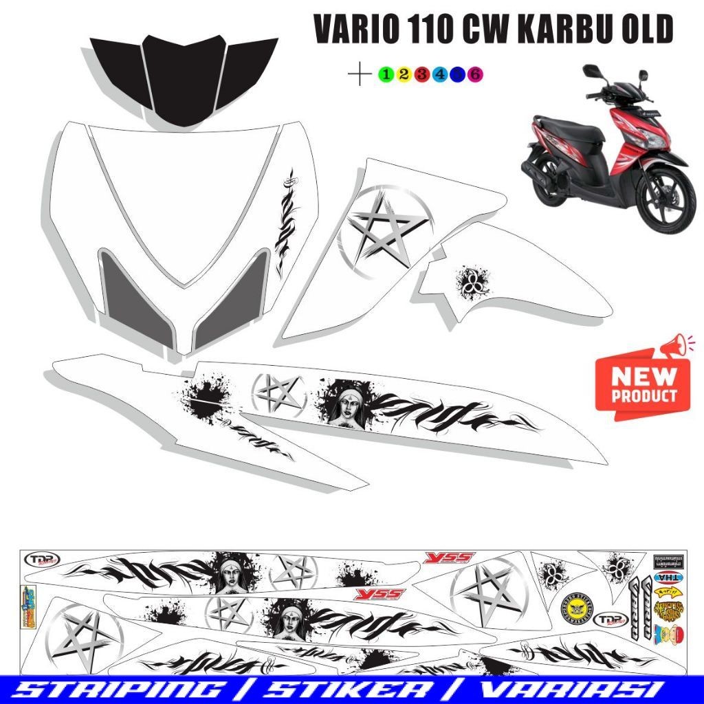 Jual STRIPING VARIO CW OLD 110 VARIASI STIKER VARIO LAMA 110 MOTIF KEREN BINTANG LIST MOTIF ...