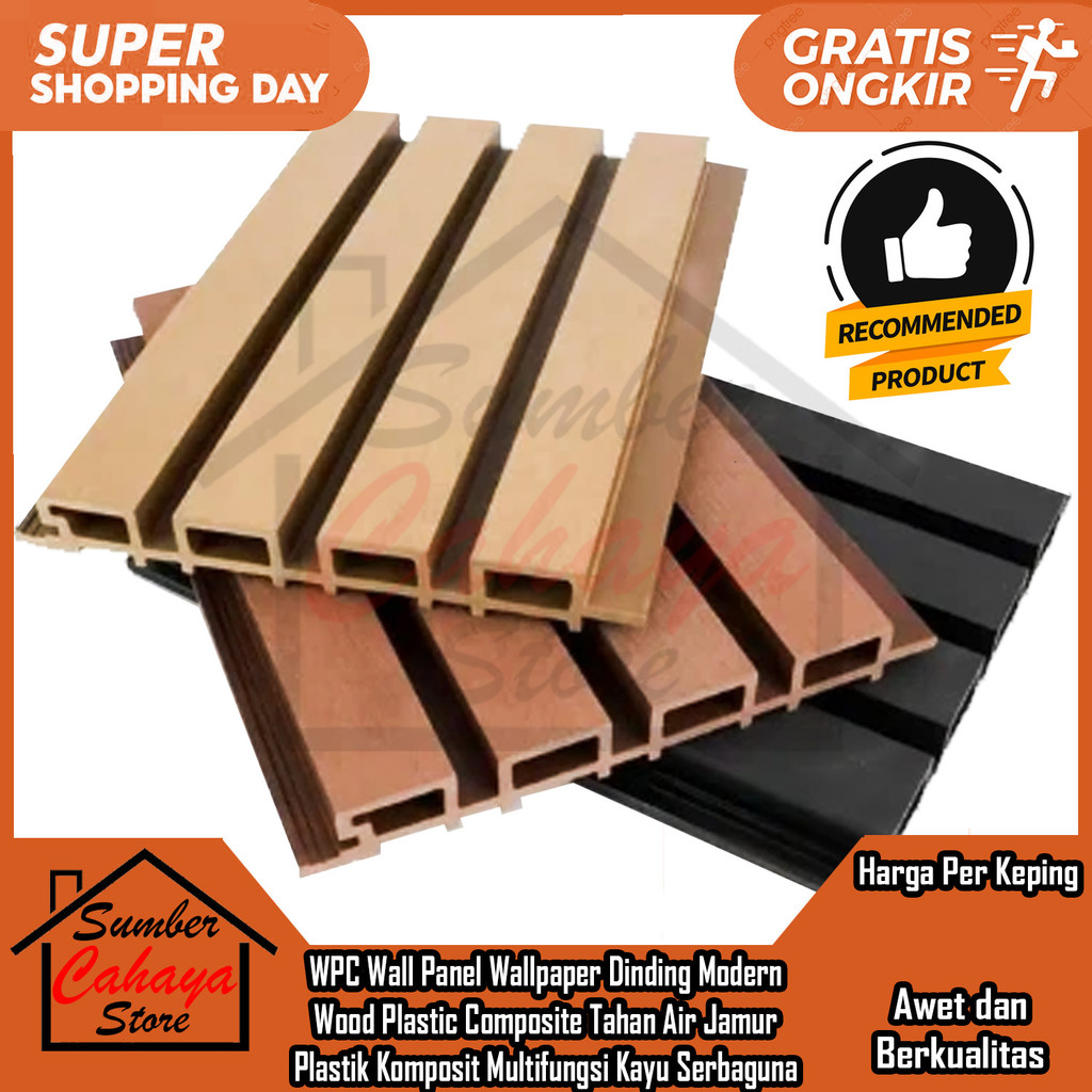 Jual Wpc Wall Panel Wallpaper Dinding Size 1 Meter Wood Plastic ...