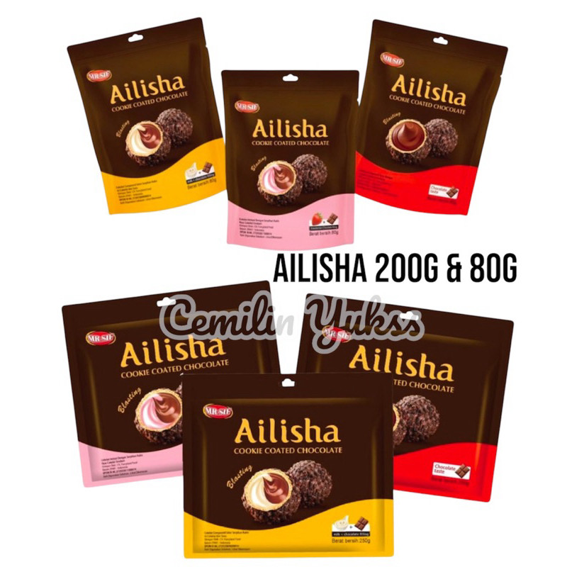 Jual Ailisha Golden Chocolate 66g Ailisha Cookie Coated Chocolate 80g ...