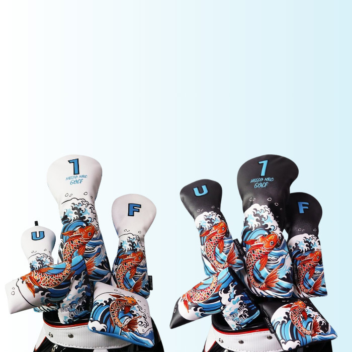 Jual Koi Fish Japan Driver Wood Putter Head Covers Golf Club | Sarung ...
