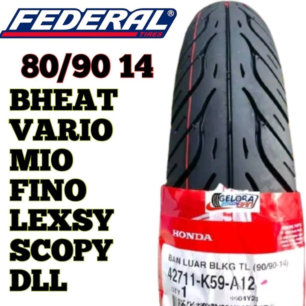Jual Ban motor beat,vario , mio dll federal 80/90 14 tubles depan motor ...