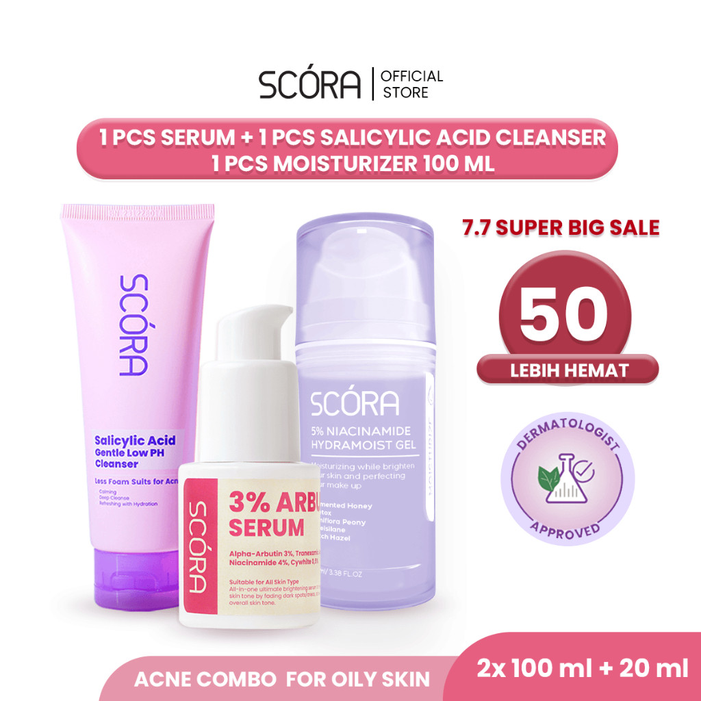 Jual SCORA 3% Arbutin Serum + SCORA 1% Salicylic Acid Gentle Low pH ...