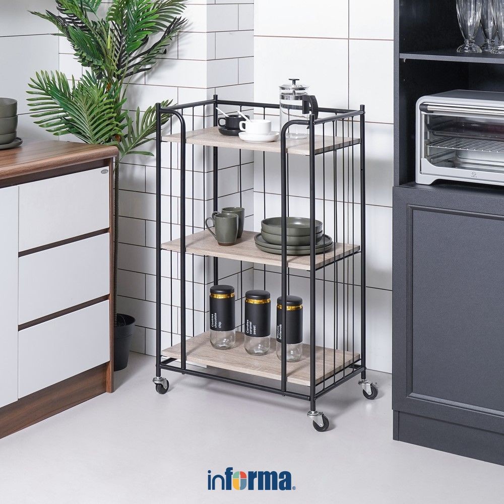 Jual Informa Levi Rak Troli Dapur 3 Tingkat - Cokelat Beech Tempat ...