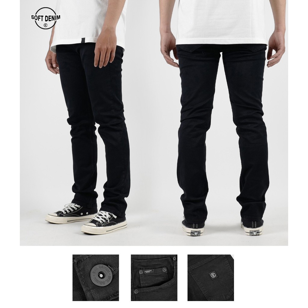 Jual CELANA PANJANG DENIM HITAM PRIA EVIL ARMY | VILE A25 MATTE BLACK ...