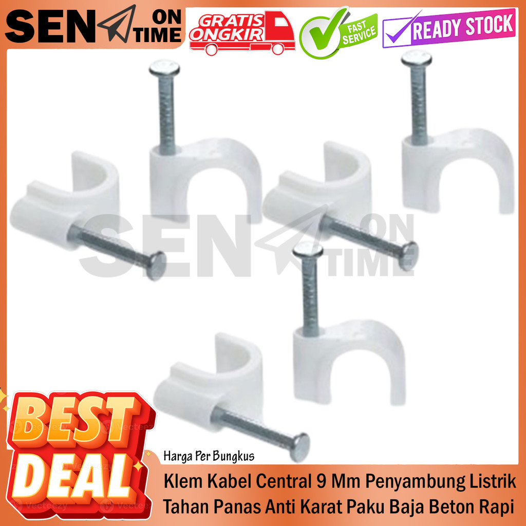 Jual Central Klem Kabel 9 Mm Penyambung Pengikat Plastik Warna Putih ...