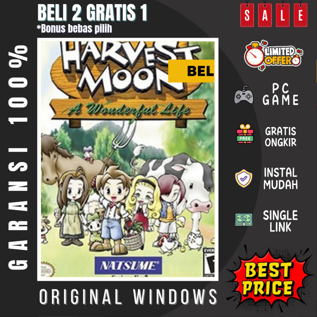 Jual HARVEST MOON A WONDERFUL LIFE - GAME PC - GAME LAPTOP - PC GAMES - BELI 2 GRATIS 1 ...