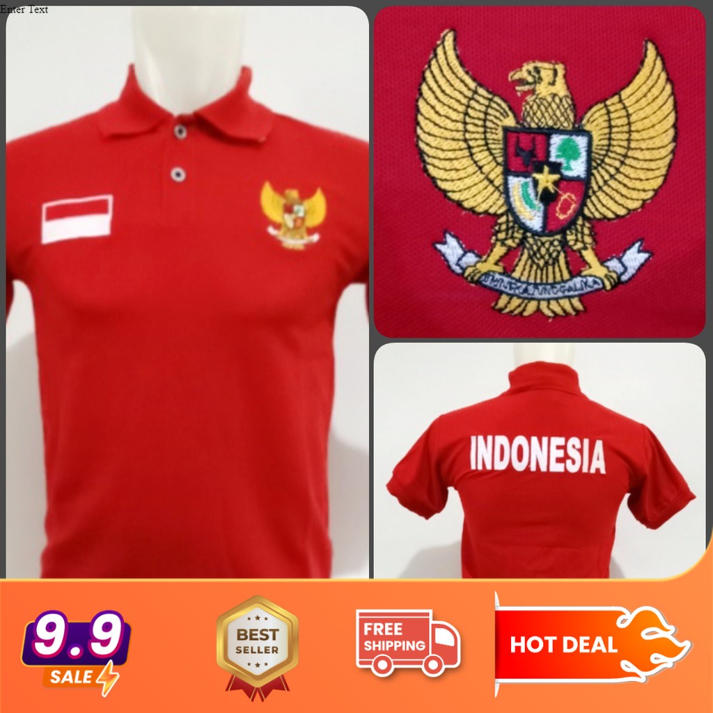 Jual Kaos Baju Kaos Polo Shirt Garuda Indonesia Merah | Shopee Indonesia
