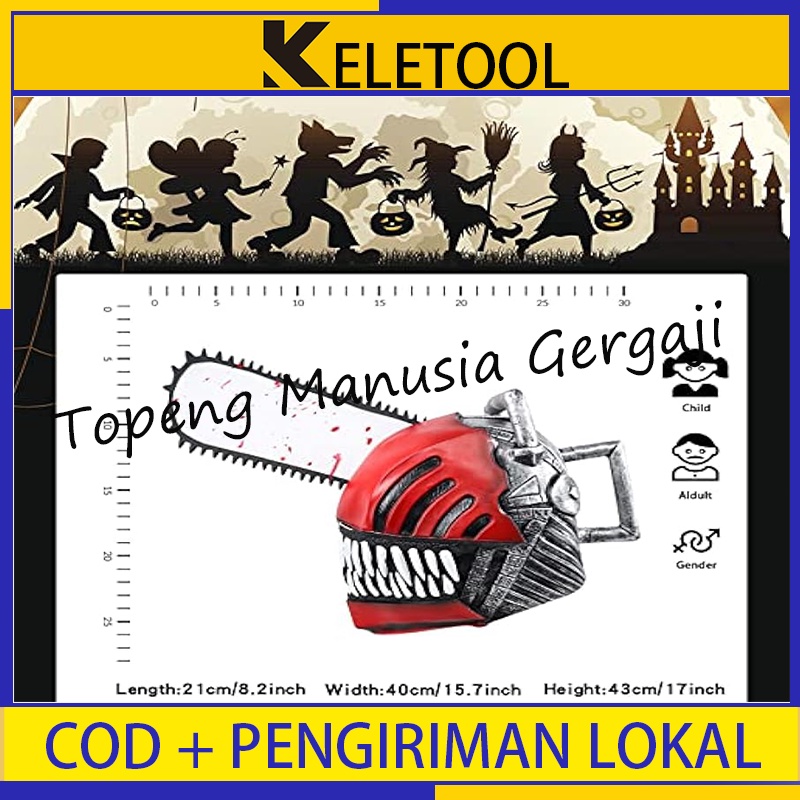Jual Topeng Denji Insomen Gergaji Alat Peraga Kostum Halloween Manusia ...