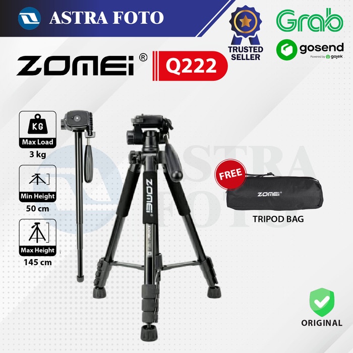 Jual Zomei Q222 Tripod Monopod 2 in 1 Aluminium Ball Head Q 222 Camera ...