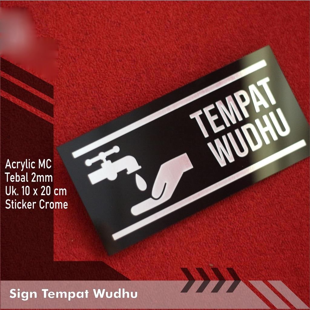 Jual Akrilik Sign Tempat Wudhu tinggal tempel | Papan Tanda wudhu model ...
