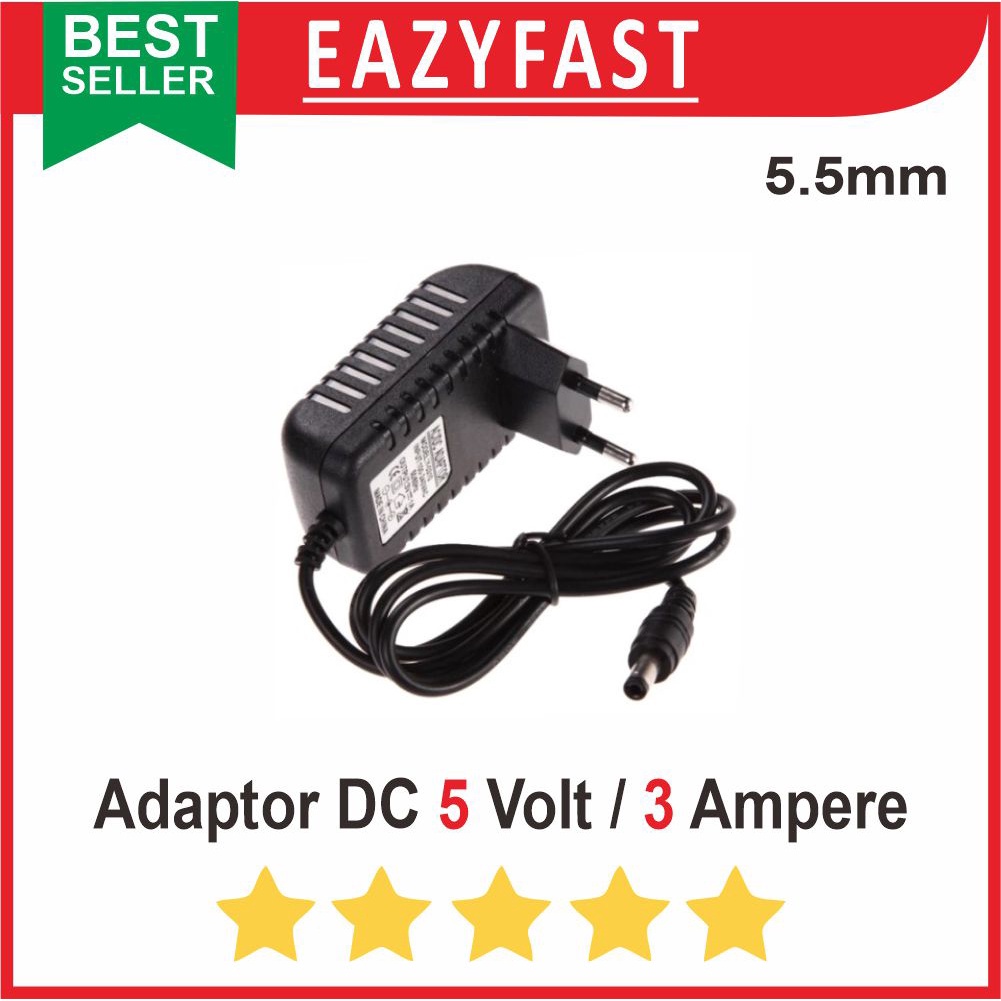 Jual Adaptor DC 5V 3A 5.5mm 5 V Volt 3 A Ampere PSU Power Supply Trafo ...
