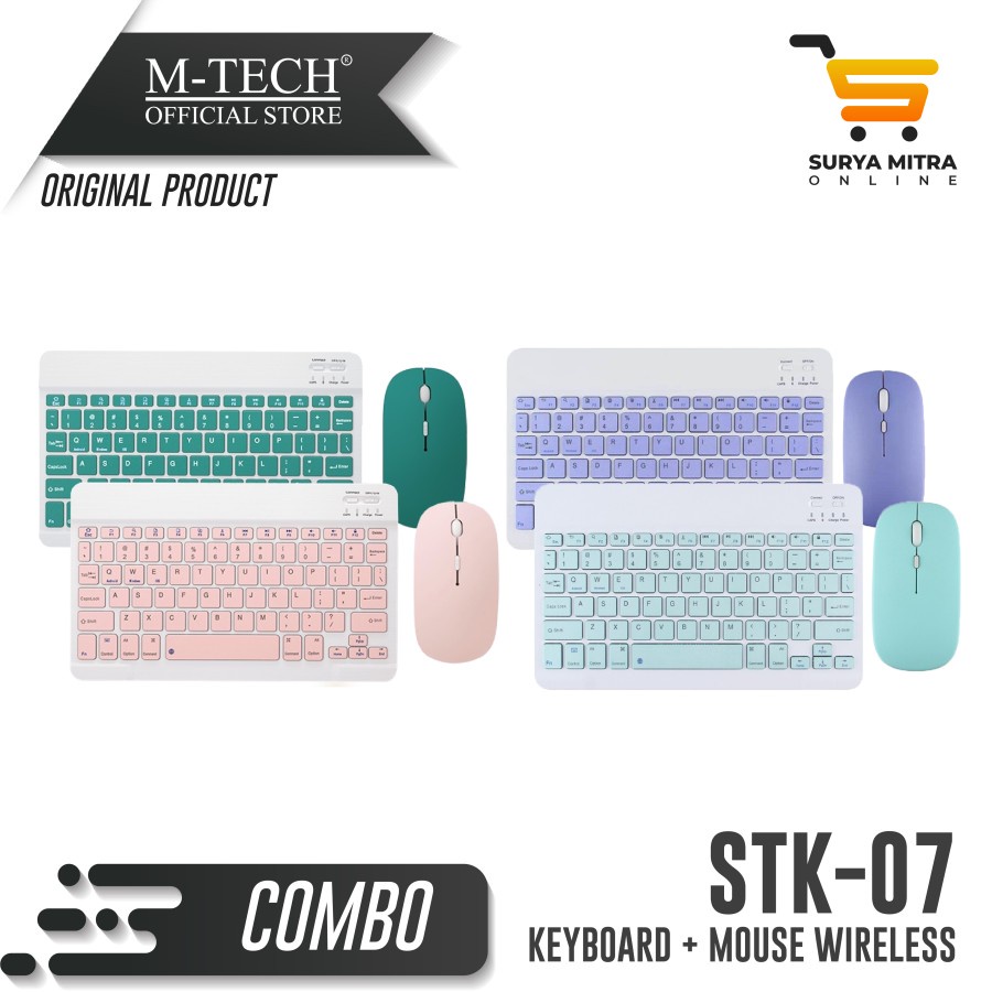 Jual M-Tech Combo Keyboard Mouse Bluetooth STK-07 / STK07 | Shopee ...