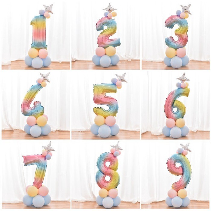Jual MINI SET Kids BIRTHDAY Paket ANGKA JUMBO RAINBOW Dekorasi Ultah ...