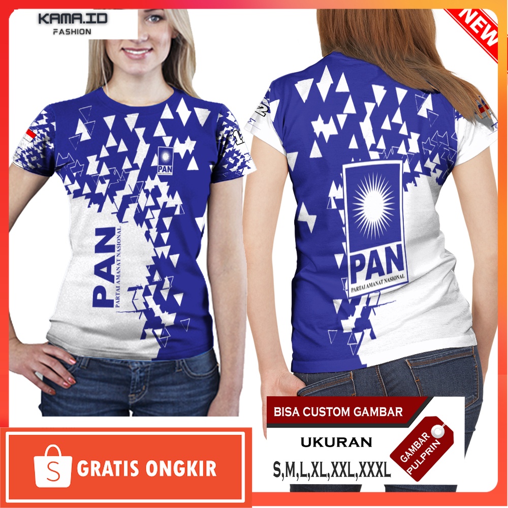 Jual Kaos Kekinian / Kaos Baju Partai PAN Amanat Nasional Logo pan ...