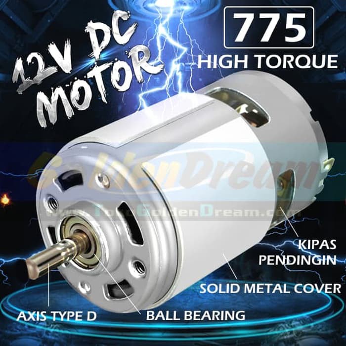Jual Motor DC 775 12v High Torsi Speed Dinamo Mesin Power Tools DIY 24v 30v | Shopee Indonesia