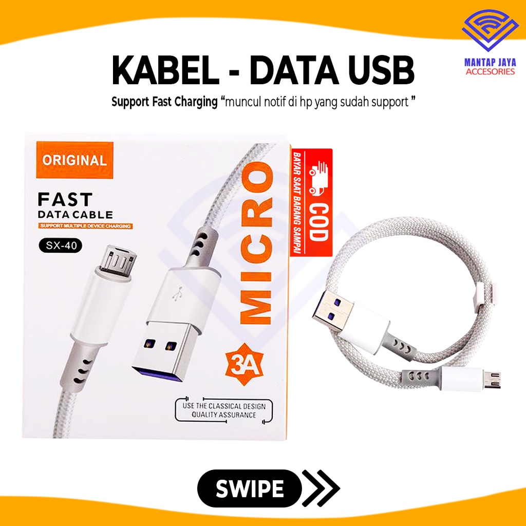 Jual [COD] USB KABEL DATA CHARGER HP MICRO USB / TIPE TYPE C / LIGHTING ...