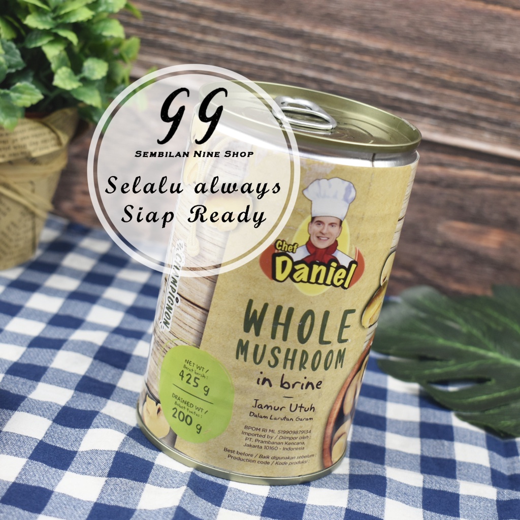 Jual Chef Daniel WHOLE MUSHROOM in Brine 425 Gram Champignon Jamur ...