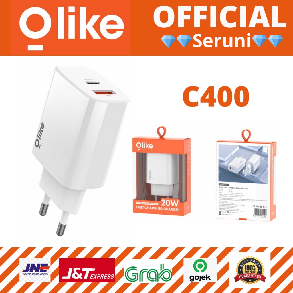 Jual OLIKE C400 ADAPTOR DUAL PORT FAST CHARGING 20W | Shopee Indonesia