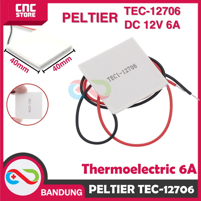 Jual PELTIER TEC-12706 TEC1 12706 THERMOELECTRIC DC 12V 6A PANAS DINGIN | Shopee Indonesia