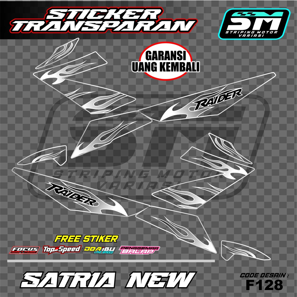 Jual Sticker Striping Transparan All New Satria F150 - Sticker Striping ...