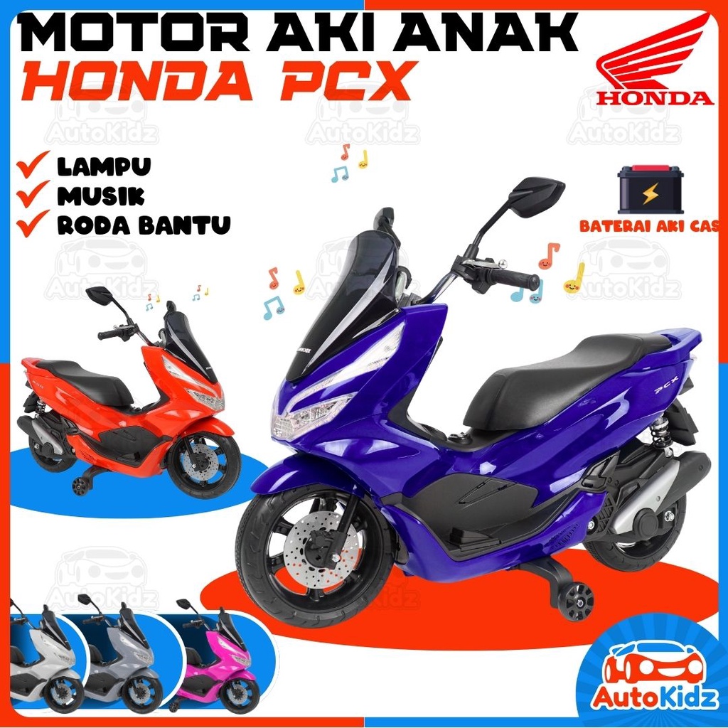 Jual Mainan Motor Aki Anak HONDA PCX Mobilan Plastik Musik Lampu Kids ...