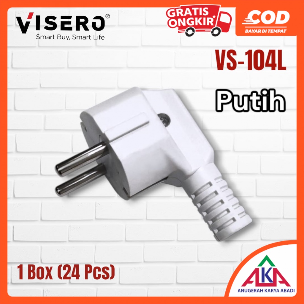 Jual Steker Arde L VISERO VS-104L 16A 250V Colokan Bulat L SNI Hitam ...