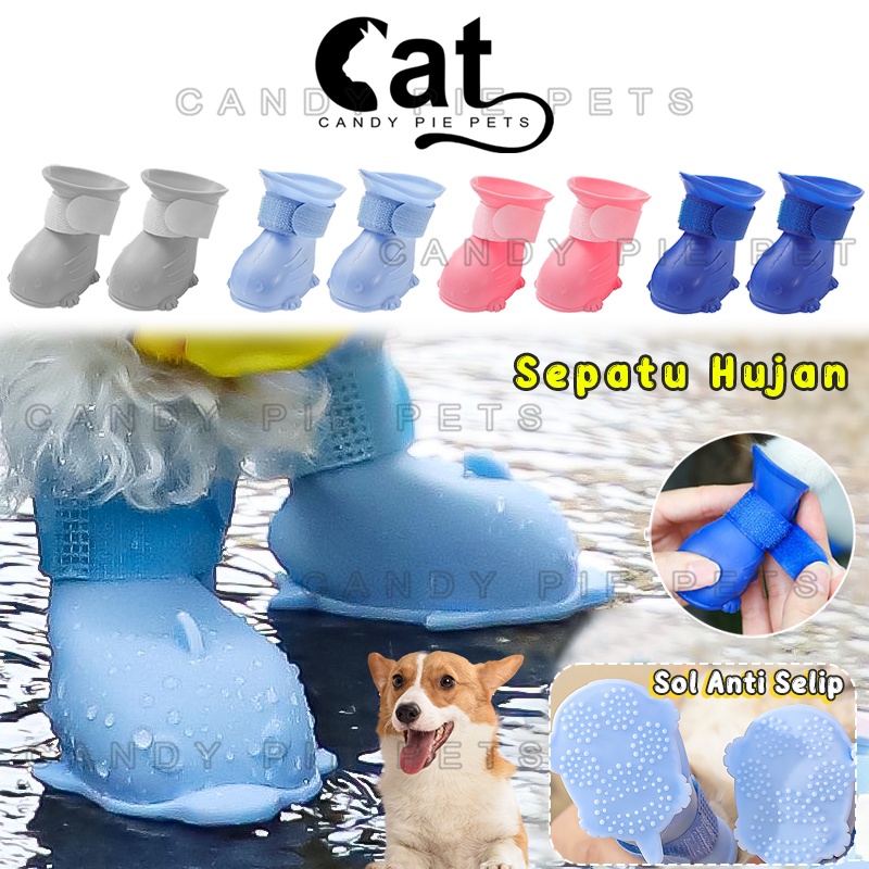 Jual 4 Pcs Sepatu Anjing Anti Air Sepatu Kucing Sepatu Hewan Pet shoes ...