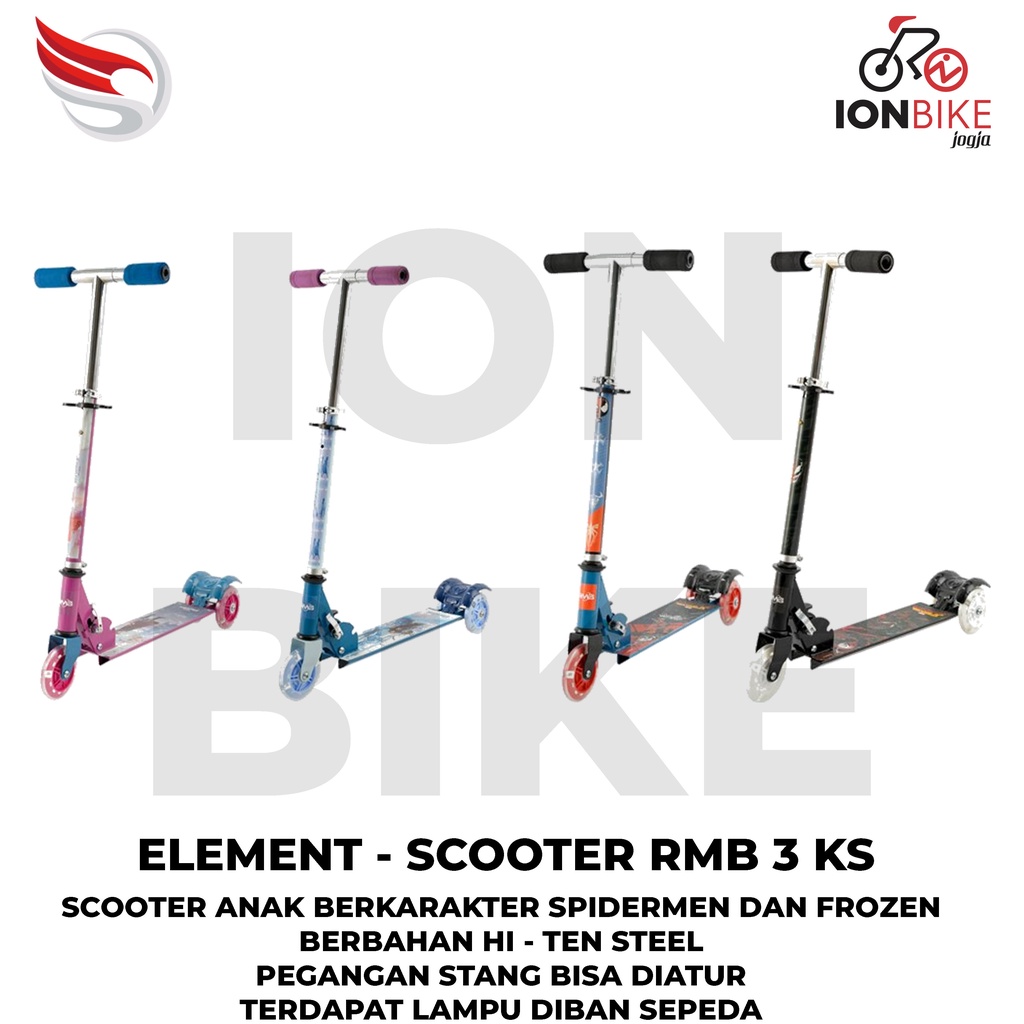 Jual Scooter Anak RMB 3 Roda Skuter Otoped Mainan 3KS Spiderman Frozen ...