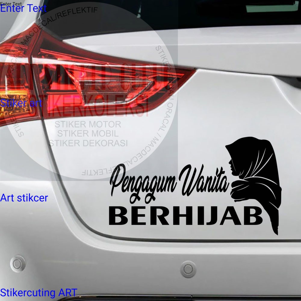 Jual Stikercuting Sticker Mobil Cutting Vinyl Pengagum Wanita Berhijab ...