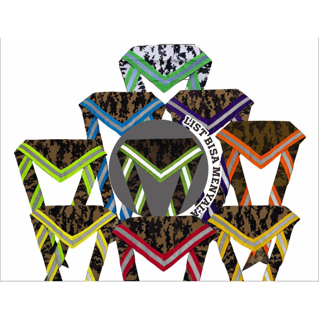 Jual Scraf Loreng Pramuka Menyala Scarf Scout Syal Kegiatan Nyala