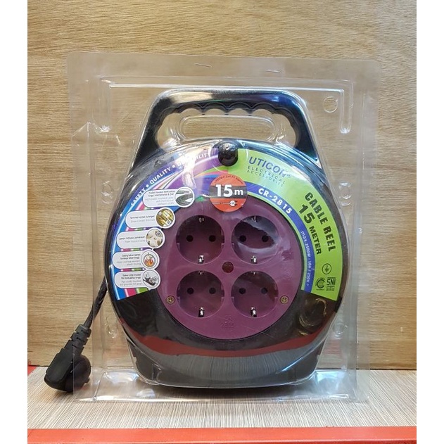 Jual Kabel Rol Roll 15Meter Uticon Cable Reel Gulung Colokan Listrik ...