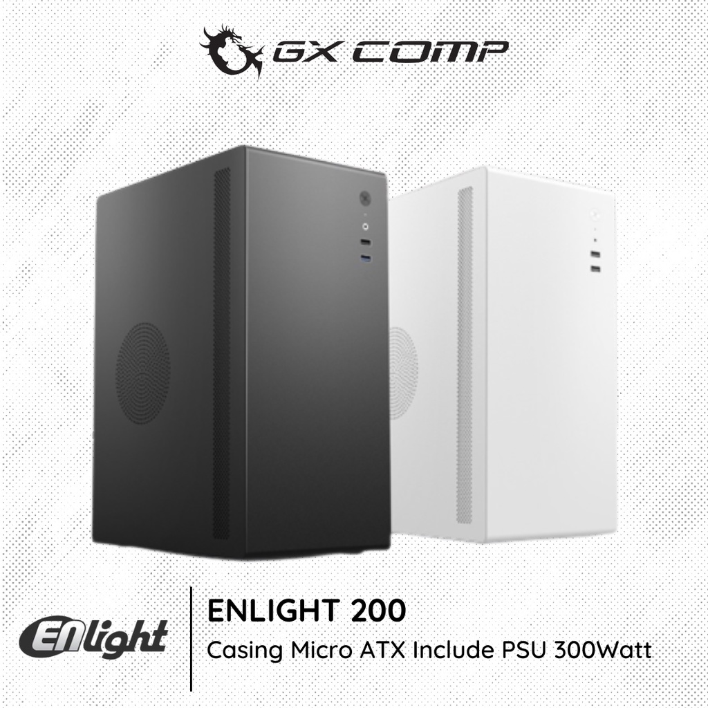 Jual Casing Enlight EN 200 inc PSU Enlight 300 W - Compact Micro ATX ...