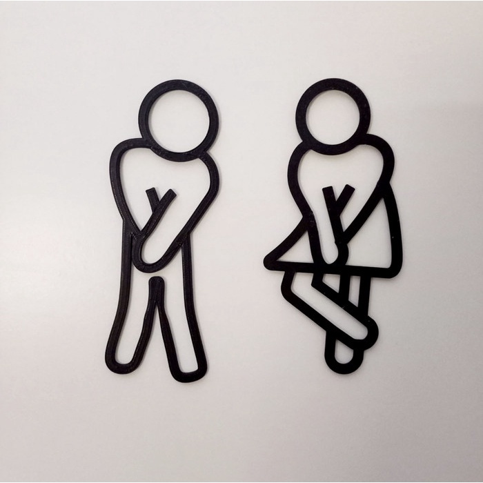 Jual [[ WSH - BEST SELLER ]] Stiker Sign Toilet Simple | Toilet Sign ...