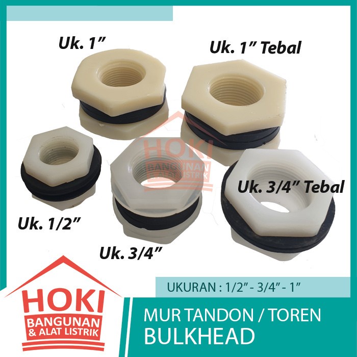 Jual MUR TANDON TOREN AIR 1/2 3/4 1 inch PVC Vlok Ring Nepel Drat ...