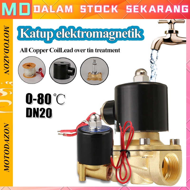 Jual 【Stok Tersedia】Electric Solenoid Water Valve1/4 Inchi 2W-250-25 ...