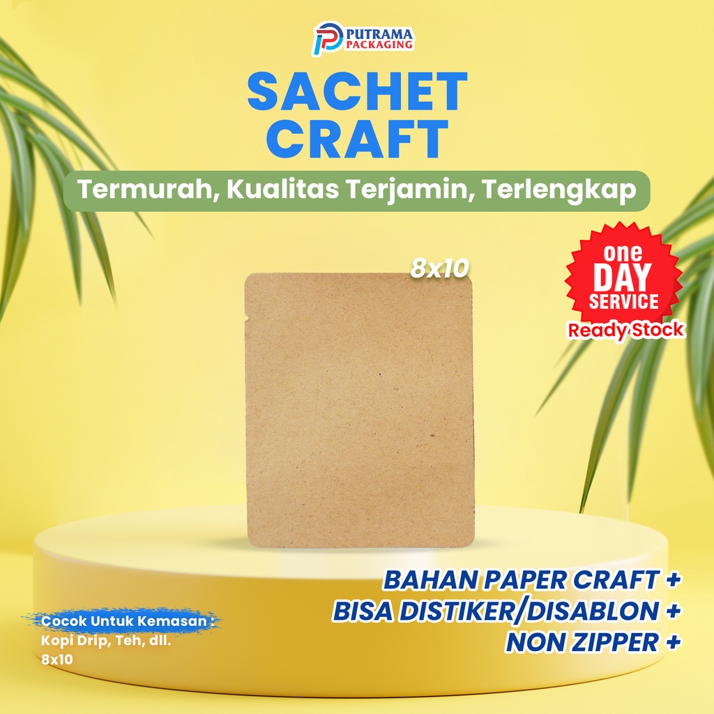 Jual (1 PACK ISI 100 PCS) Sachet Paper Kraft Alufoil 8x10 Kemasan ...