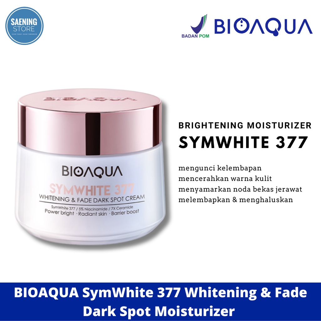 Jual BIOAQUA Moisturizer SymWhite 377 Cream Pemutih Wajah 50g Krim Penghilang Flek Hitam Di ...
