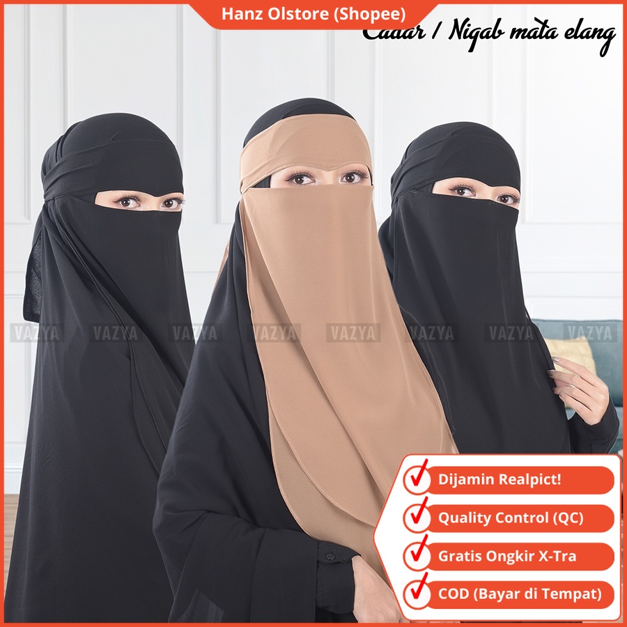 Jual Hanz Olstore Cadar Tali 2 Layer Niqab Niqob Yaman Nikab Nikob ...