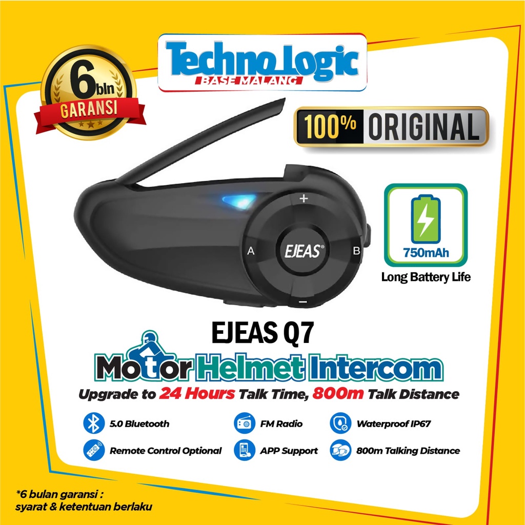 Jual EJEAS Q7 Bluetooth Radio FM Intercom Helm 7 Rider Helmet | Shopee ...